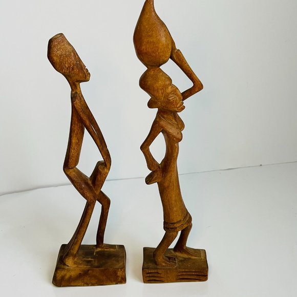 Vintage | Art | Vintage Primitive Rustic Decor Hand Carved Brown Wood ...